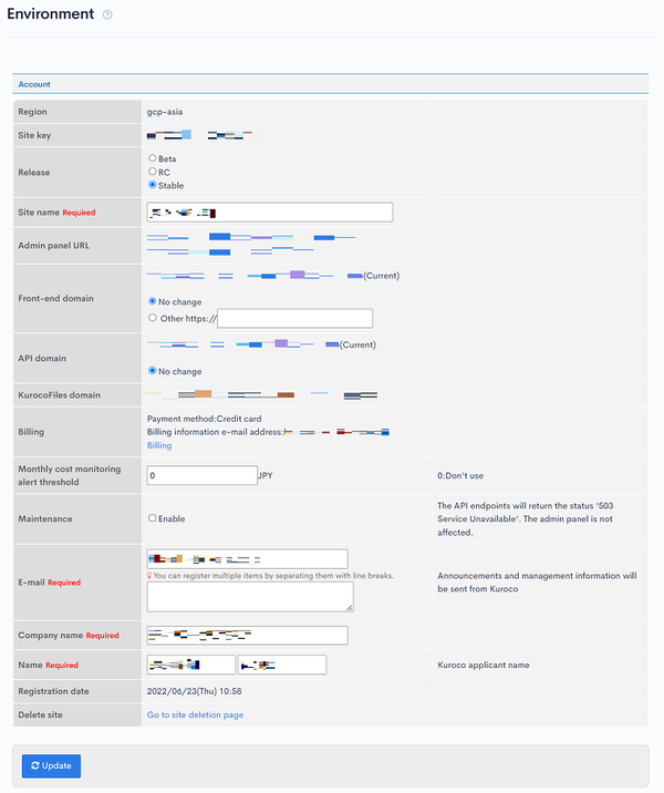 Account settings | Enterprise Headless CMS Kuroco